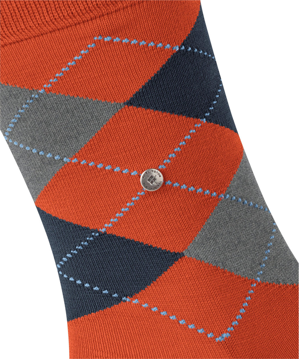 Burlington Manchester Organic Cotton Argyle Socks Orange – Inocencia