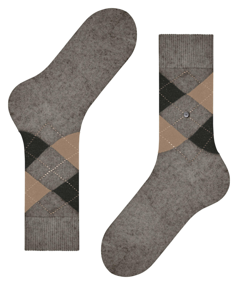 Burlington Dundee Argyle Tweed Wool Socks Smoke Melange – Inocencia