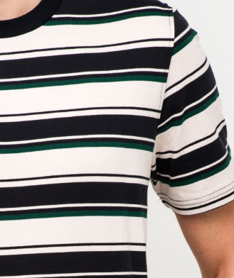 Lee Crew Neck Stripe T Shirt Sandy Beach – Inocencia