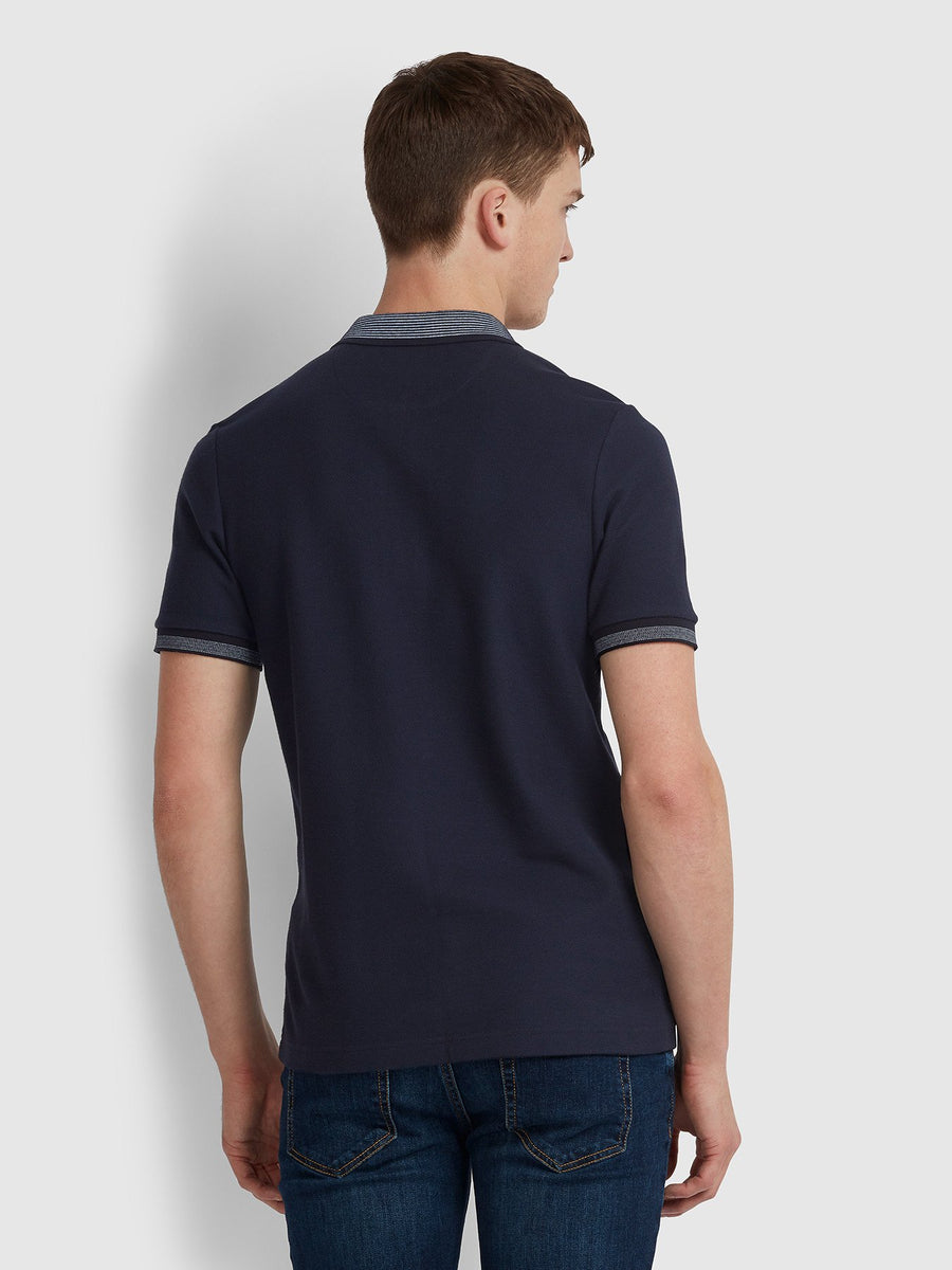 Farah Mills Contrast Tipped Polo True Navy – Inocencia